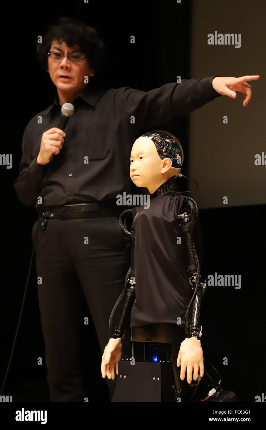 Tokyo, Japan. 31st July, 2018. A child humanoid robot "ibuki ...