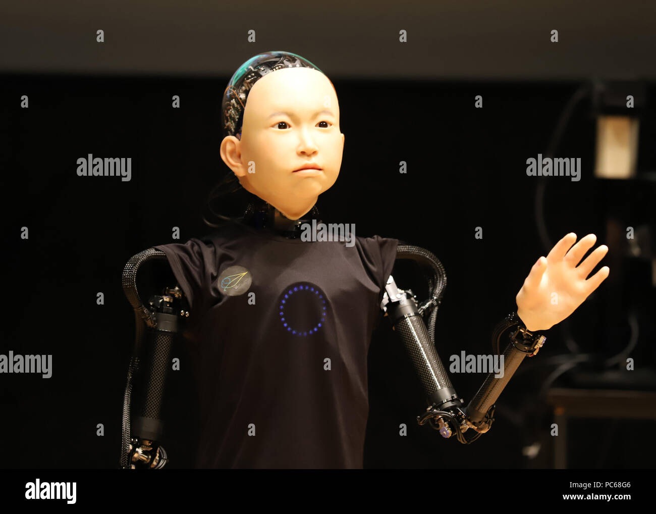 Tokyo, Japan. 31st July, 2018. A child humanoid robot "ibuki ...