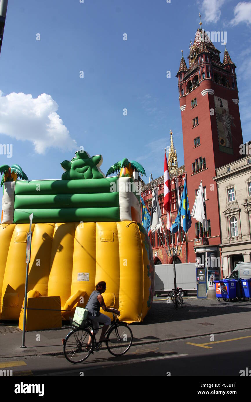 Basel, Switzerland. 31st July 2018. People in Basel Switzerland getting ...