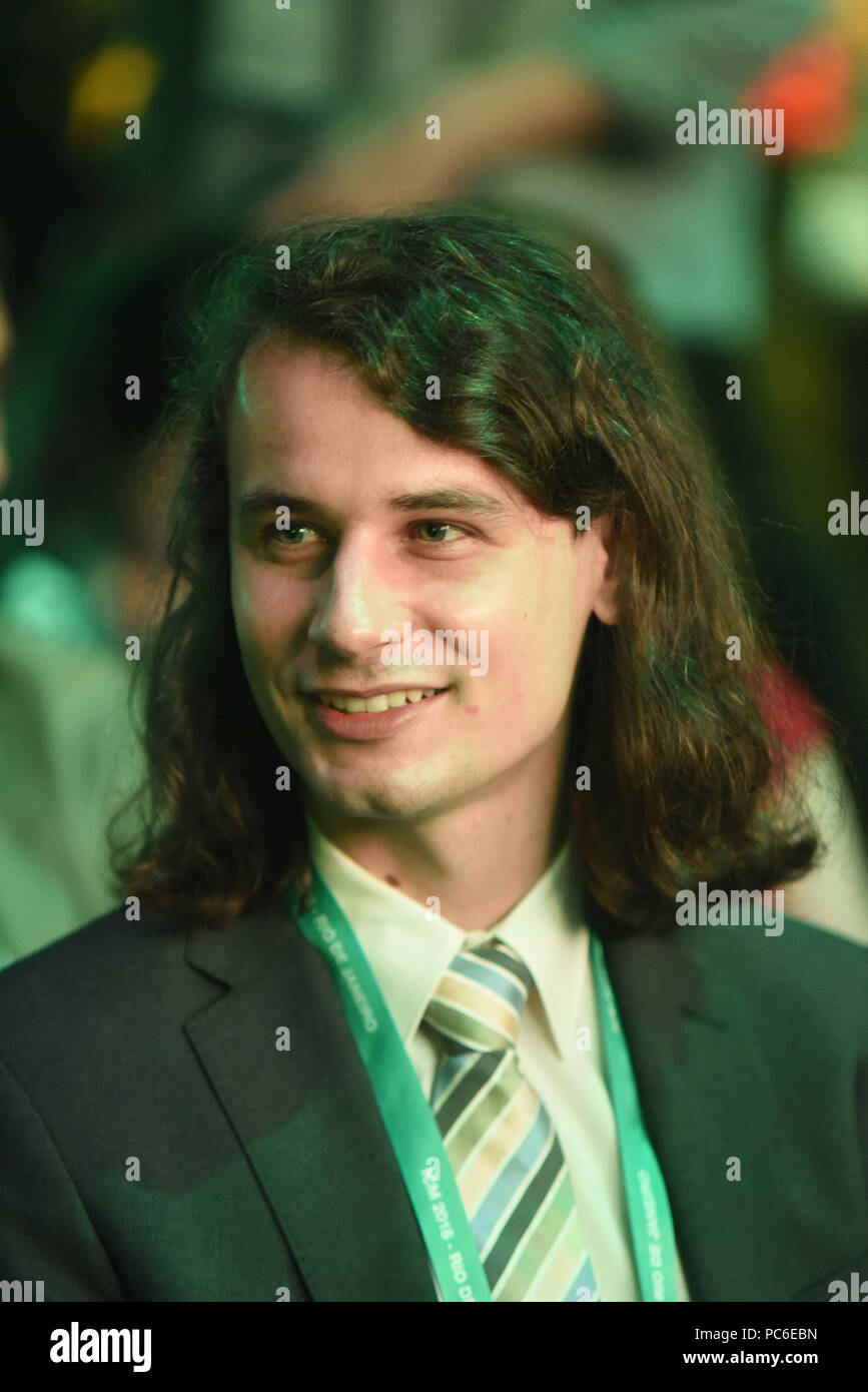 Rio de Janeiro, Brazil. 01st Aug, 2018. Mathematician Peter Scholze ...