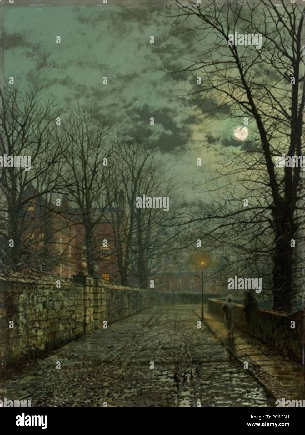 40 Street after the Rain in the Moonlight by John Atkinson Grimshaw ...