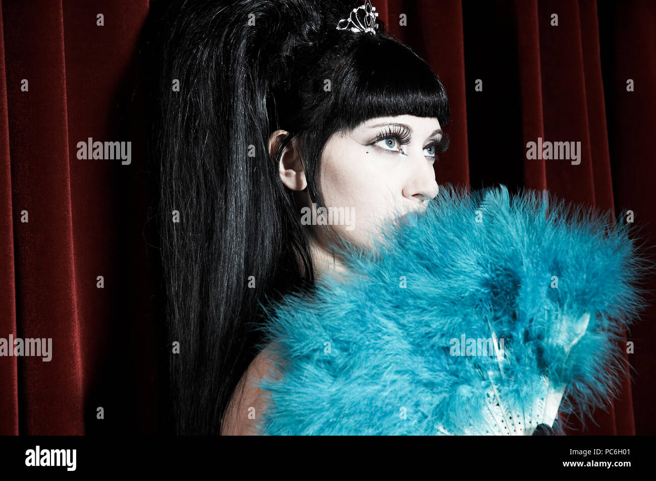 Blue feather fan hi-res stock photography and images - Alamy