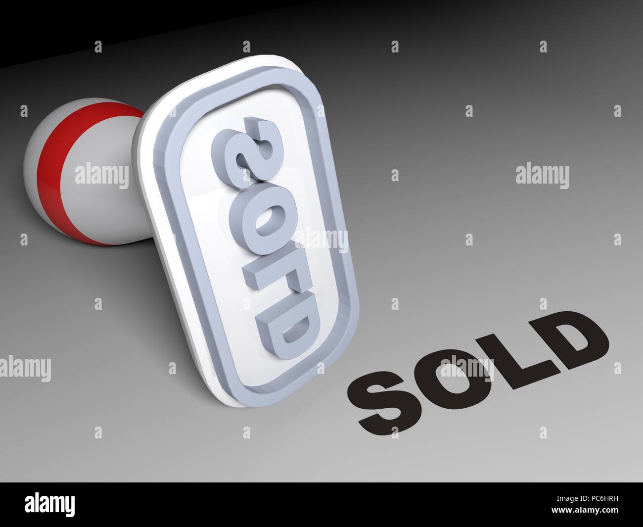 Stamp SOLD - 3D rendering Stock Photo - Alamy