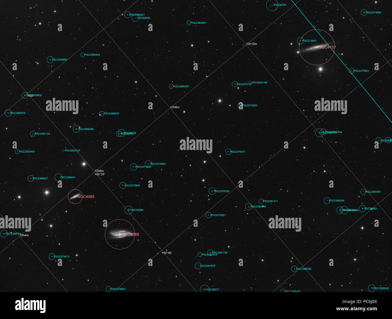 Galaxy NGC 4088 and NGC 4157 in constellation Ursa Major Stock Photo ...