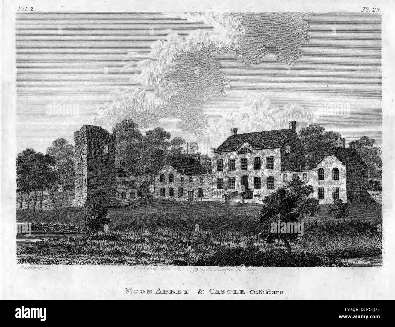 64 Moon Abbey and Castle by Daniel Grose 1793 Stock Photo - Alamy