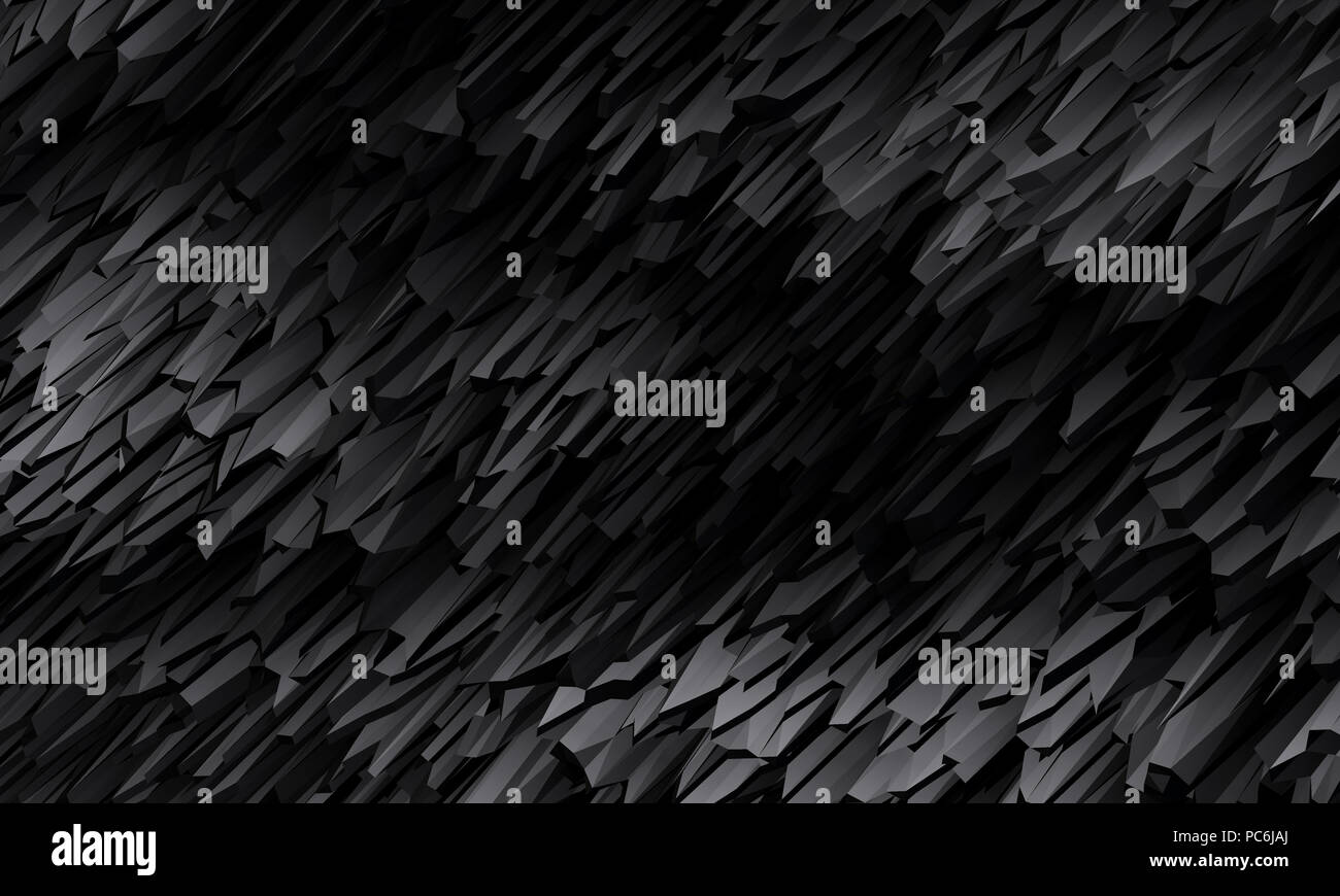 3d illustration of black textured surface background. Black abstract ...