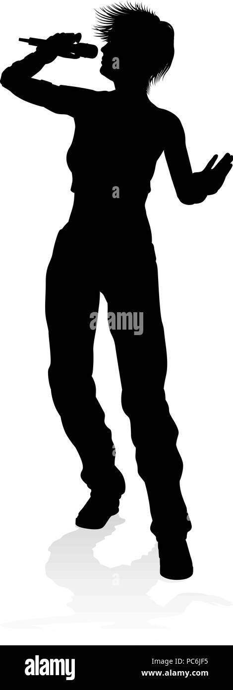 Singer Pop Rapper Rock Star Woman Silhouette Stock Vector Image & Art ...