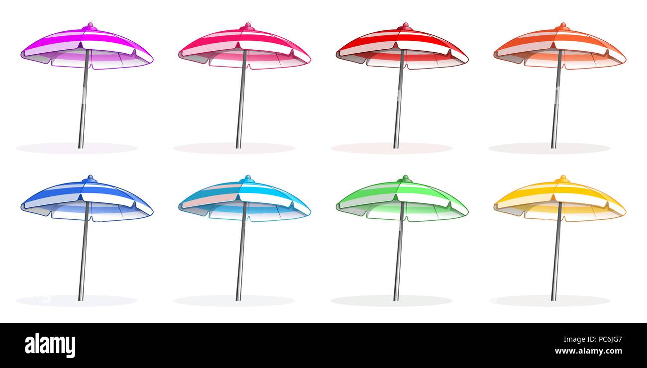 Orange beach umbrellas Stock Vector Images - Alamy