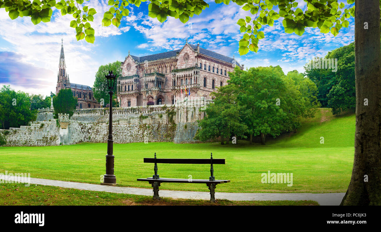Scenic historic architecture.Cantabria and Santander tourism landmark ...