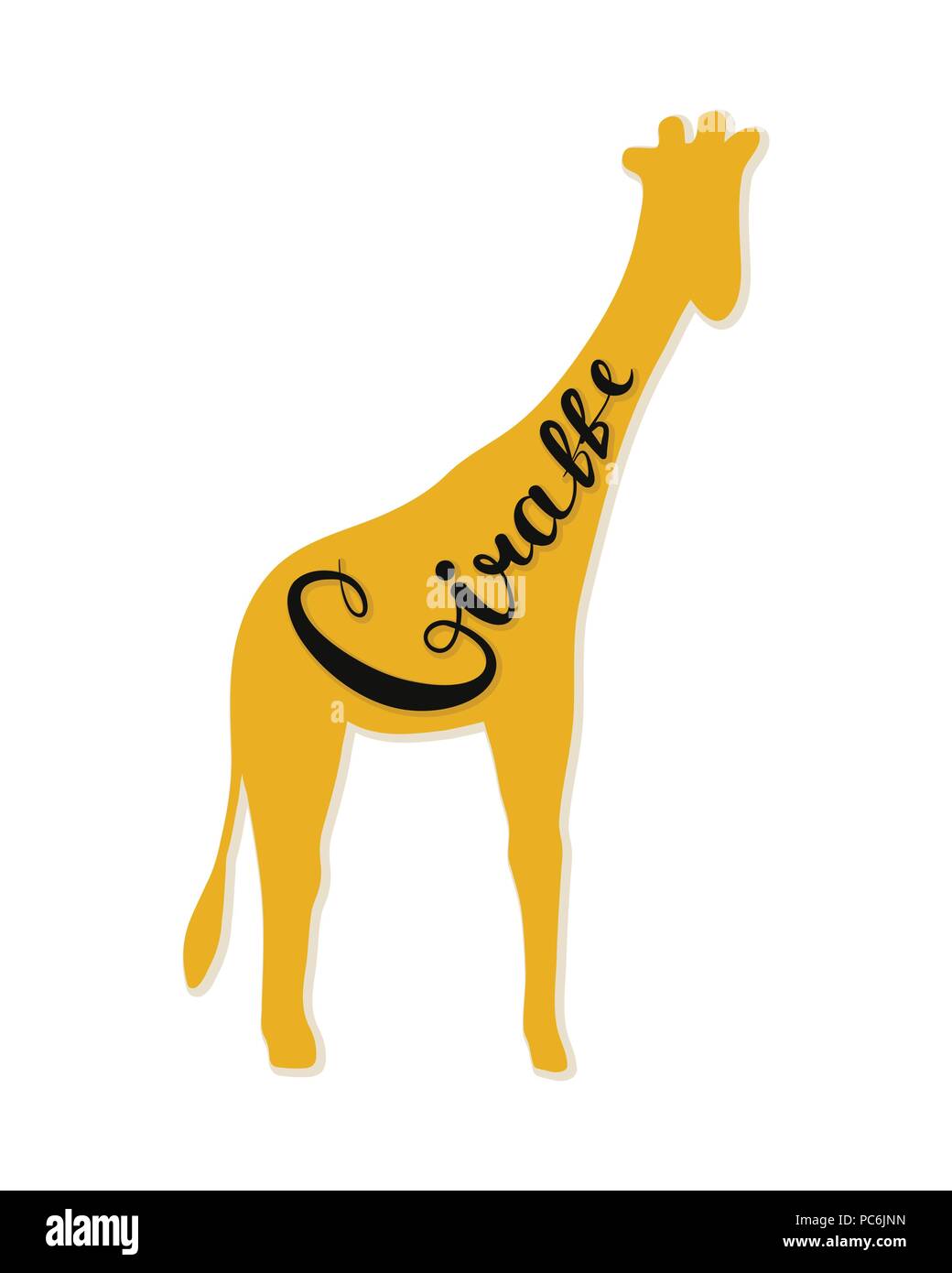 The logo of the giraffe. Vector illustration. Calligraphic text Stock ...