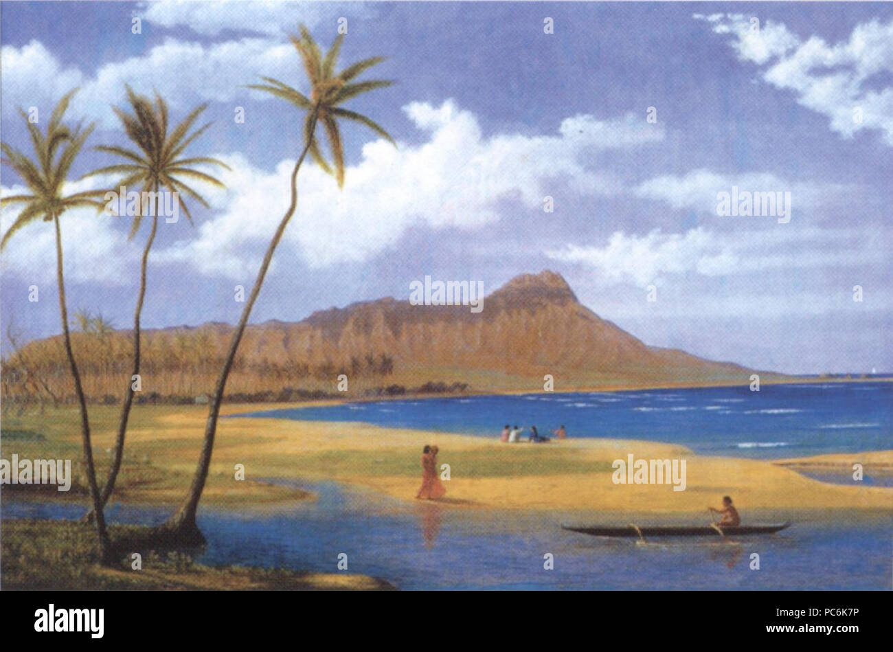 70 'Diamond Head from Waikiki', oil on canvas painting by Enoch Wood ...