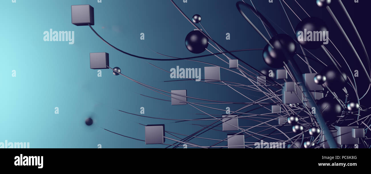 3d illustration abstract technology background.Geometric shapes in ...