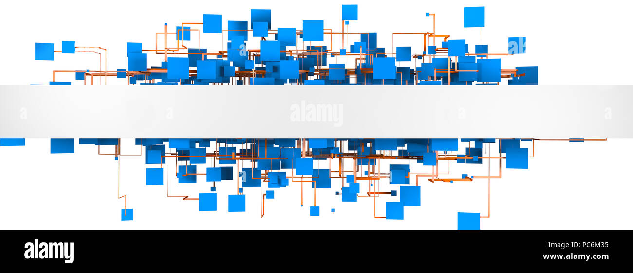 Technology and digital concept 3d illustration.Internet and science ...