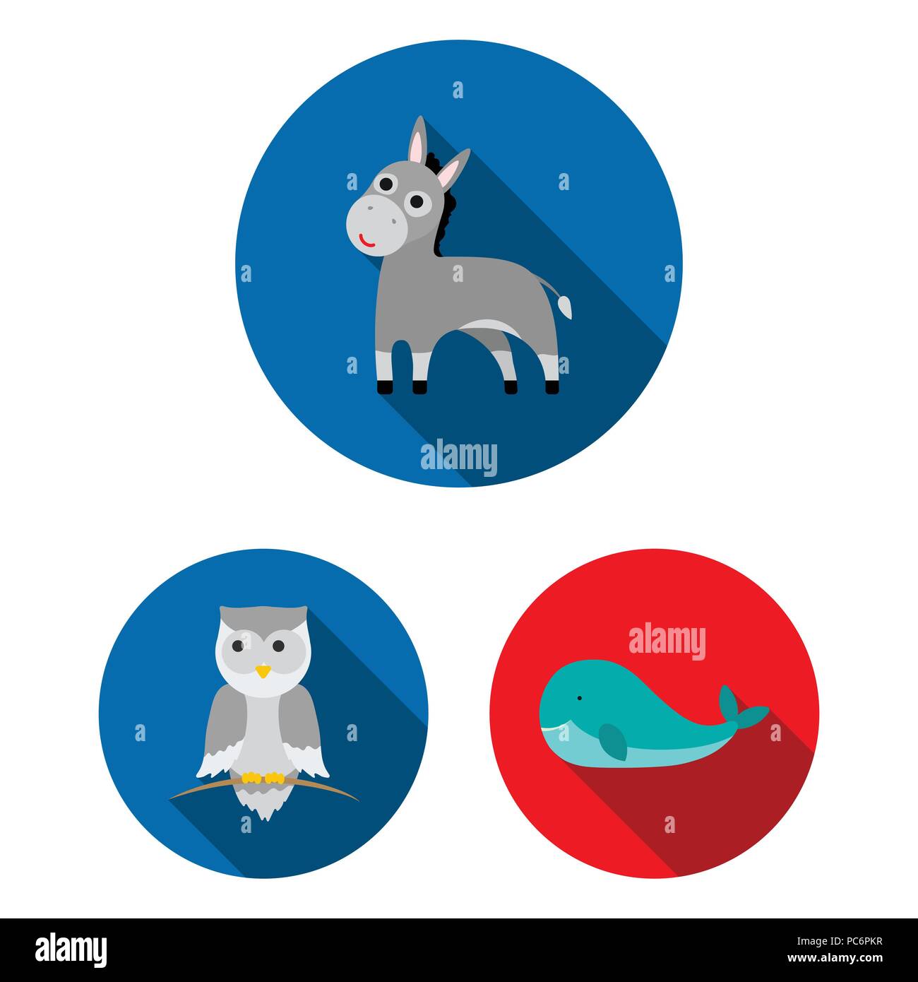 An unrealistic animal flat icons in set collection for design. Toy ...