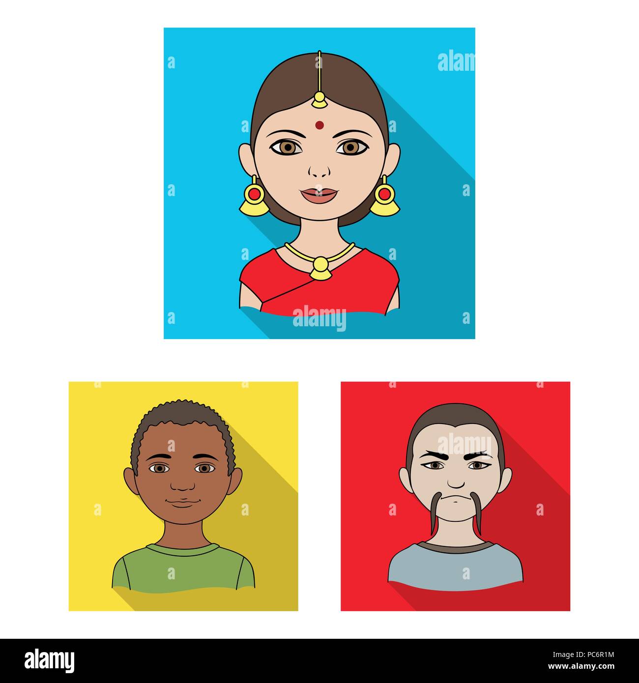 The human race flat icons in set collection for design. People and ...