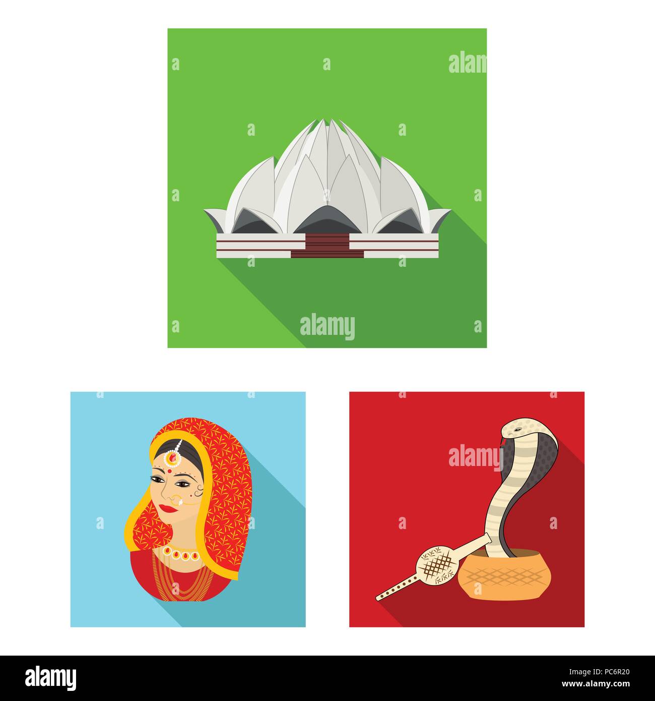 Country India flat icons in set collection for design.India and ...