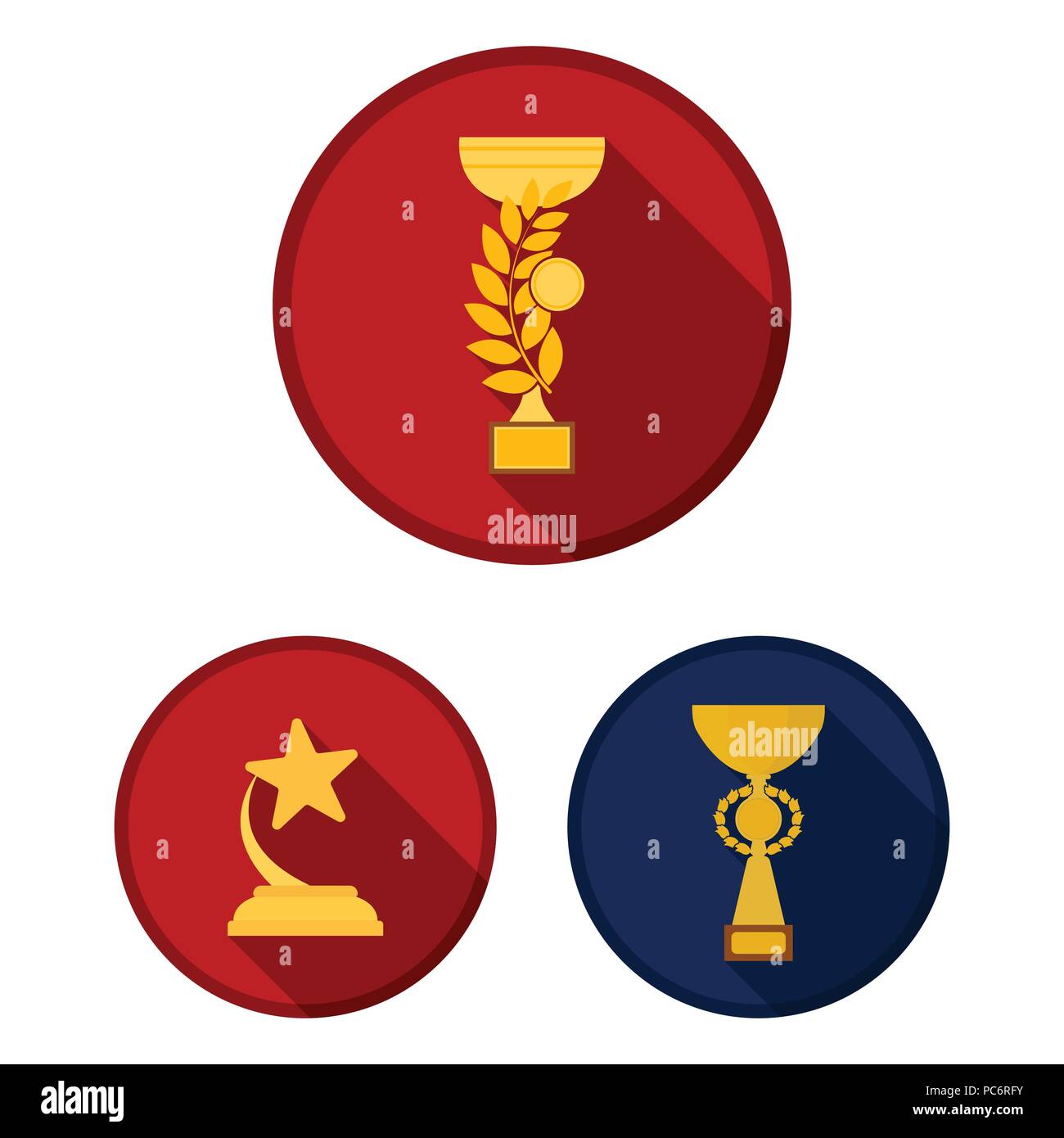 Gold Cup flat icons in set collection for design. Winners Cup vector ...