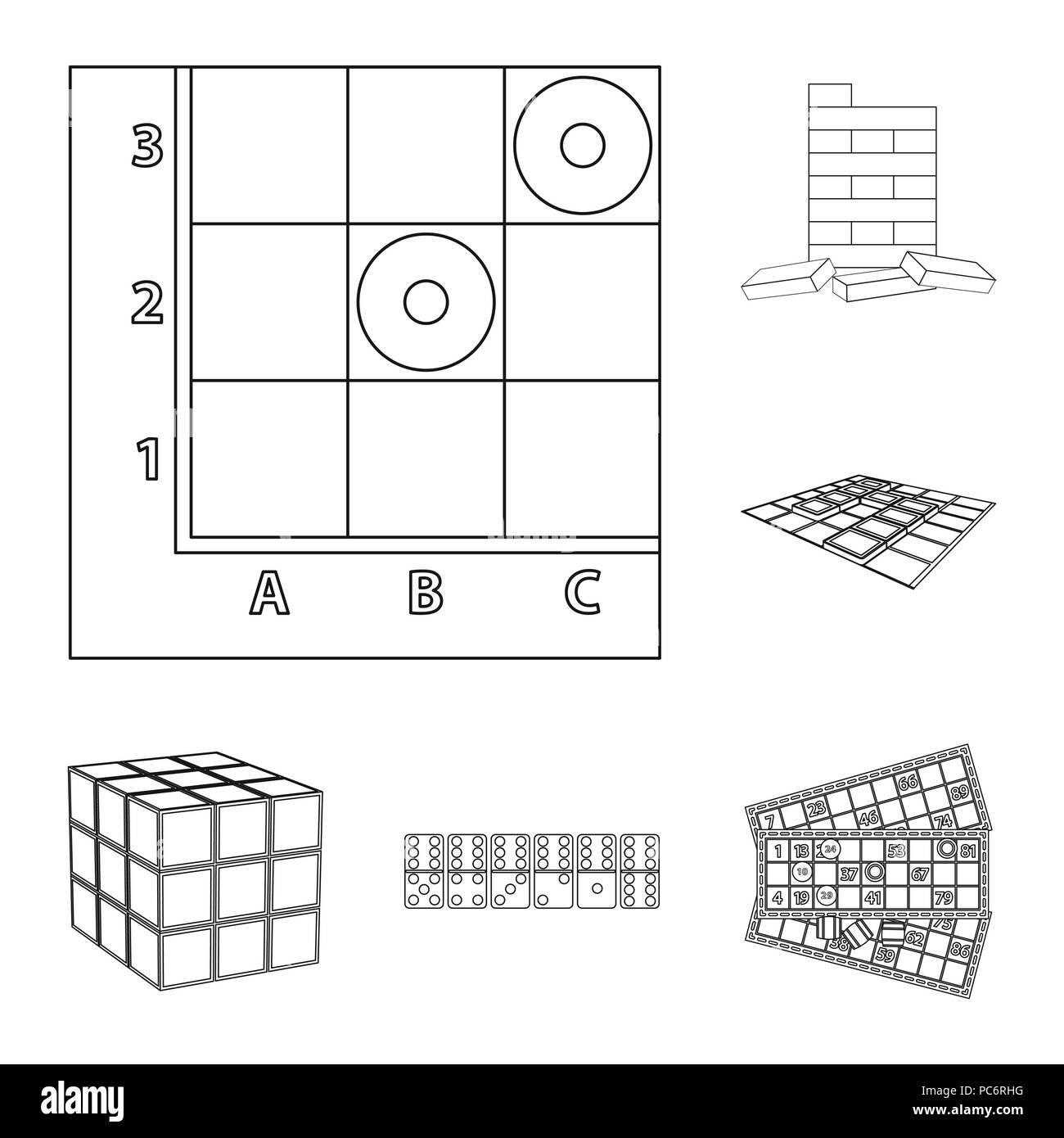 Board game outline icons in set collection for design. Game and ...
