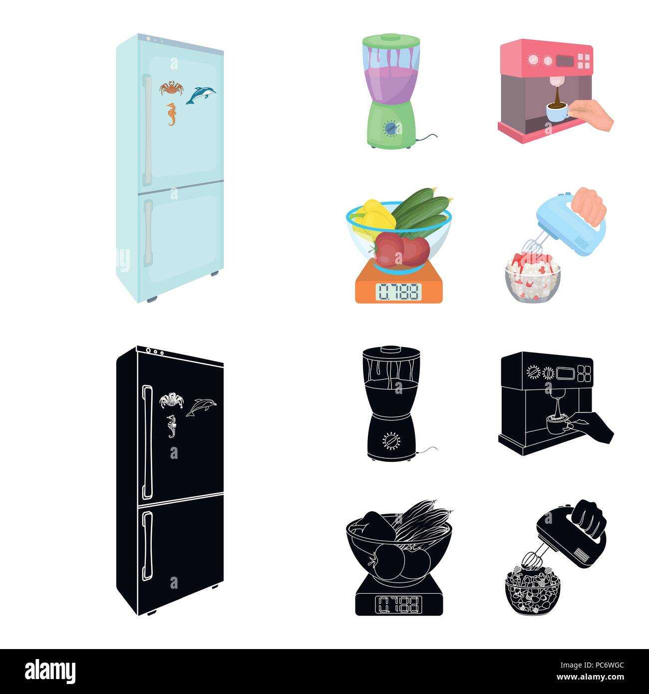 kitchen, refreshment, restaurant and other icon in cartoon,black style ...