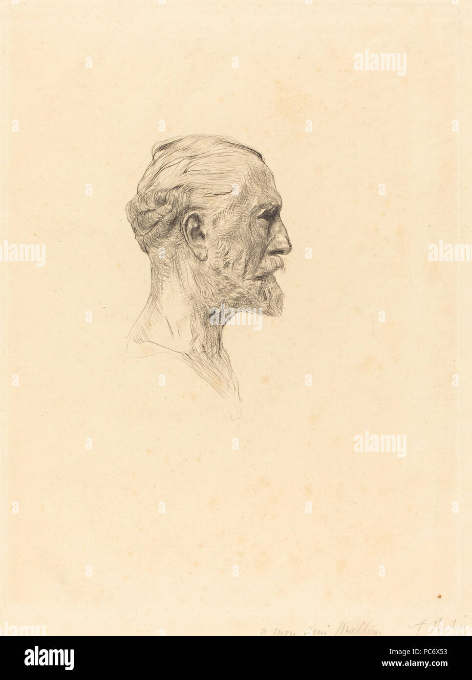 Auguste Rodin (French, 1840 - 1917 ), Antonin Proust, 1885, drypoint, Rosenwald Collection 11 ...