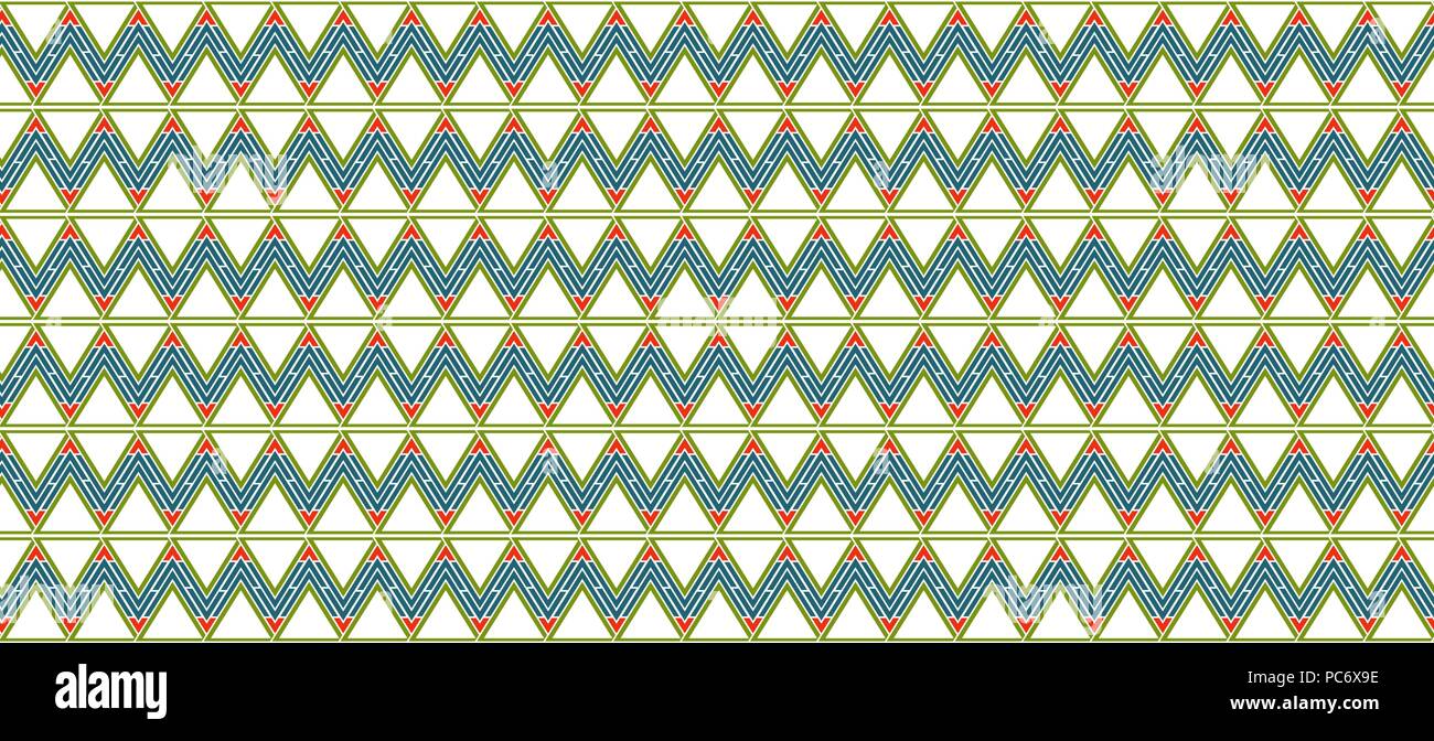 Seamless pattern: repeating triangles in blue, green and red color ...
