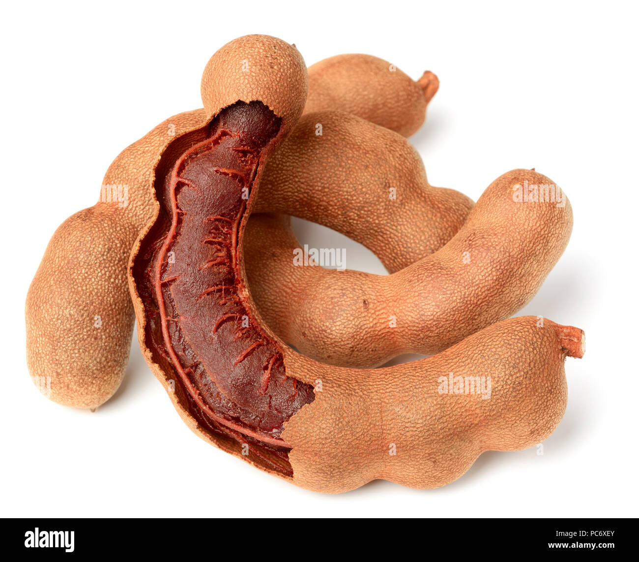 fresh tamarind fruits isolated on white background Stock Photo - Alamy