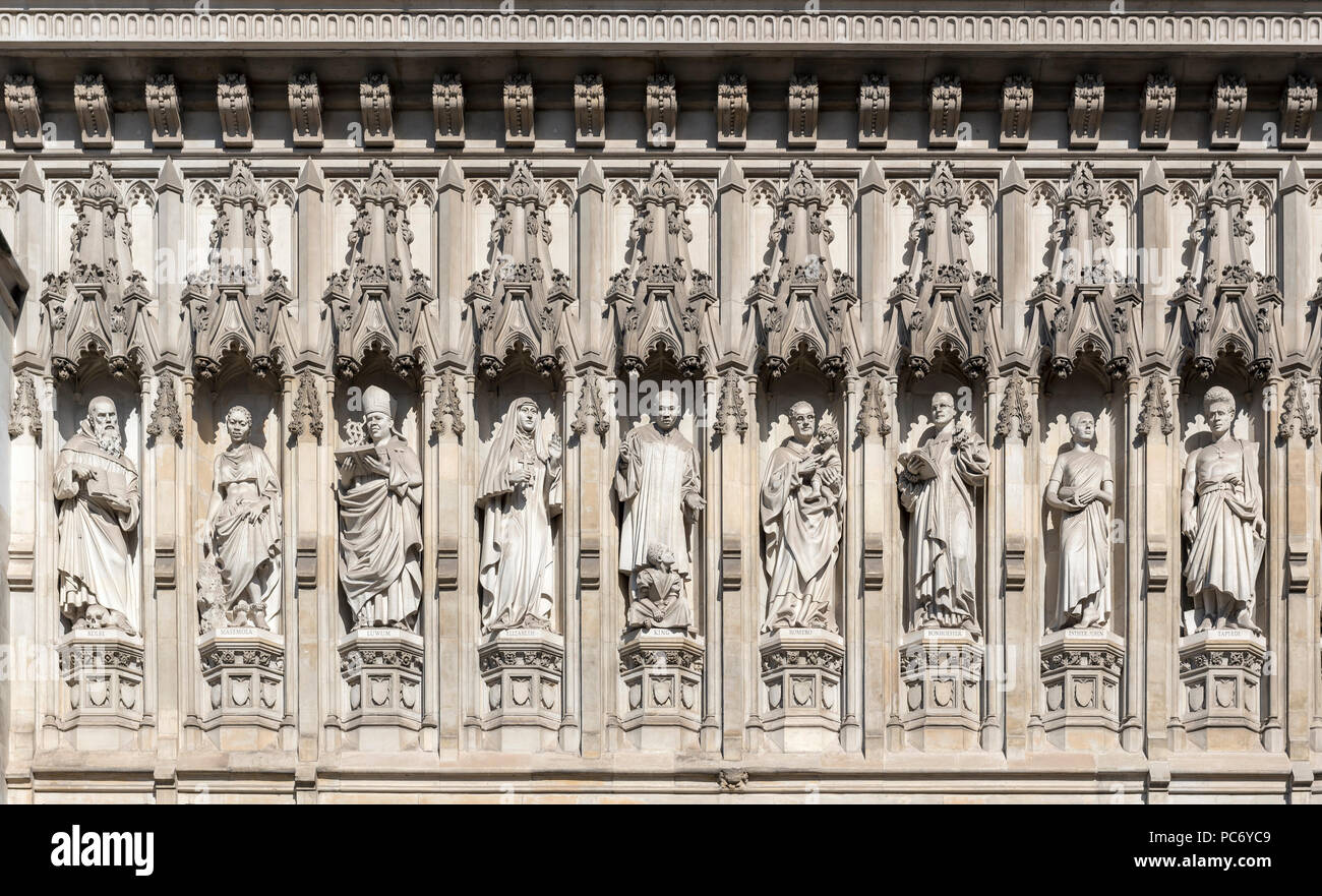Statues if 10 martyrs of 20th century on West facade of Westminster ...