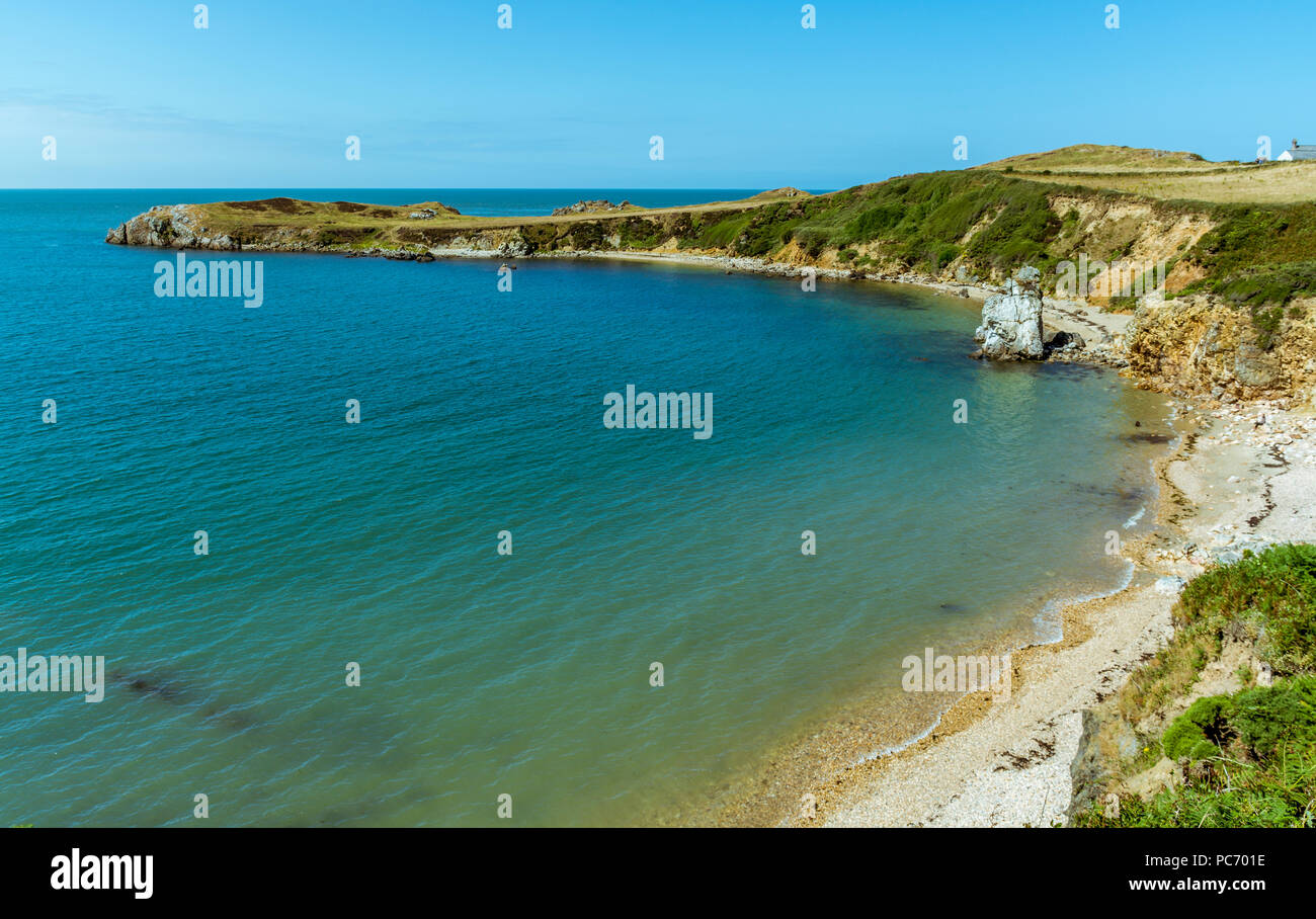 A view of White Lady Bay at Cemaes on the Isle of Anglesey, North Wales ...