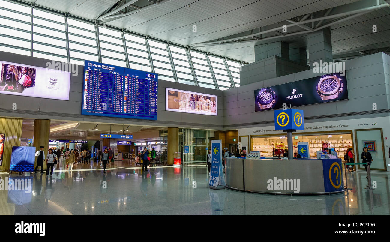 Seoul, South Korea - Sep 21, 2016. Interior of Incheon Airport in Seoul ...