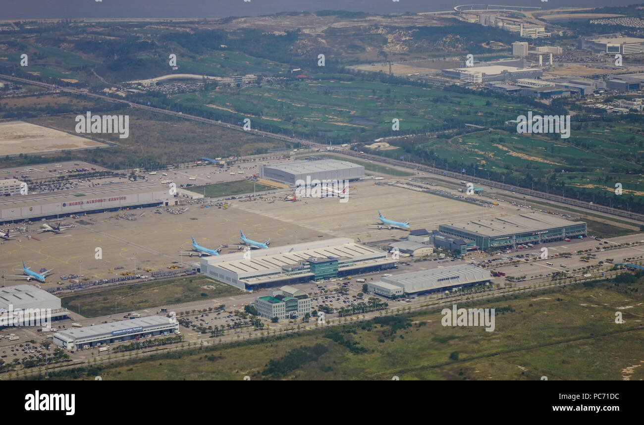 Jeju, South Korea - Sep 21, 2016. Aerial view of Jeju Airport (CJU ...