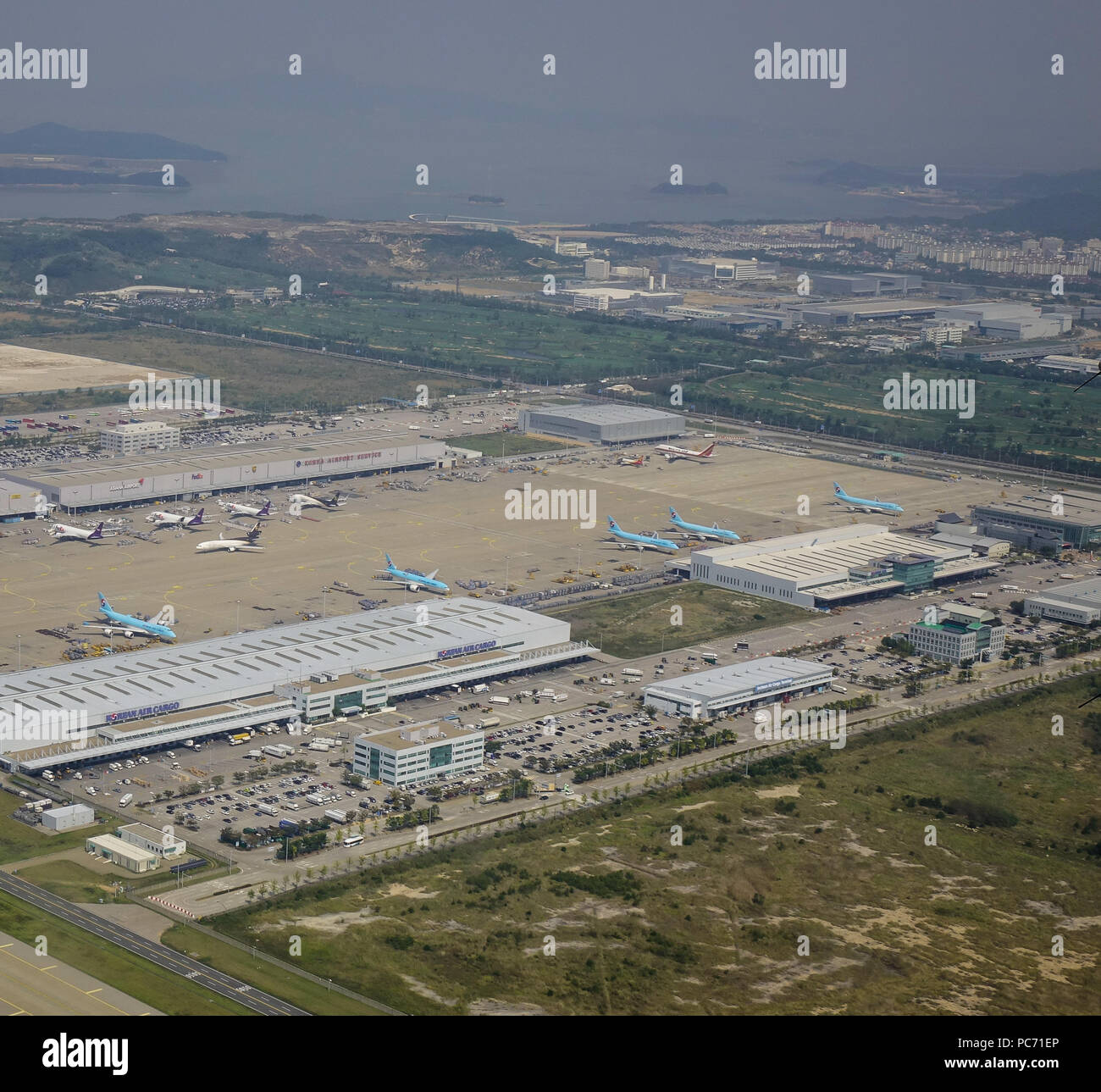 Jeju, South Korea - Sep 21, 2016. Aerial view of Jeju Airport (CJU ...