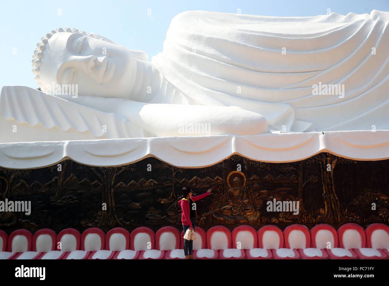 Chua Thien Lam Go buddhist pagoda. Reclining Buddha. After 45 years of ...