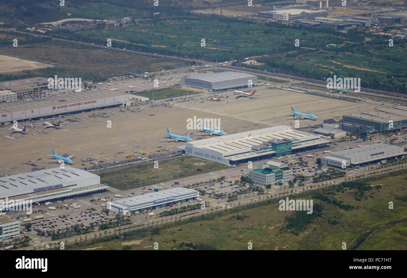 Jeju, South Korea - Sep 21, 2016. Aerial view of Jeju Airport (CJU ...
