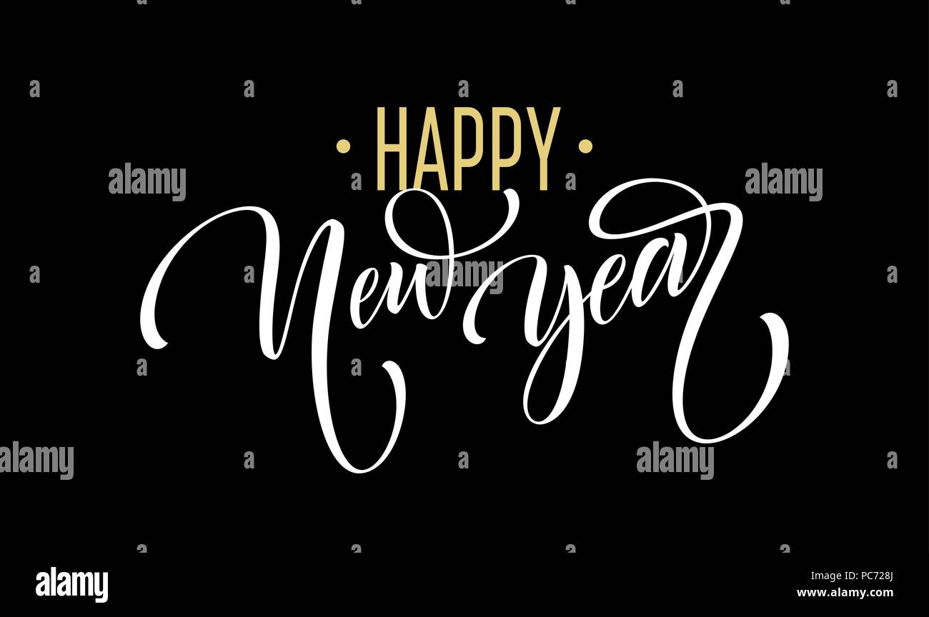 2019 Happy New Year. Beautiful Handwritten modern brush lettering ...