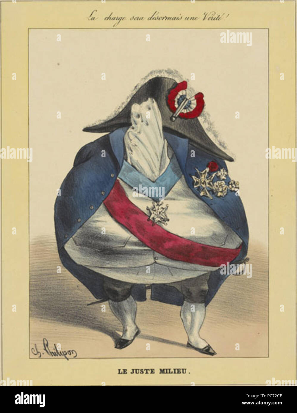 57 Le Juste Milieu by Charles Philipon circa 1830 Stock Photo - Alamy