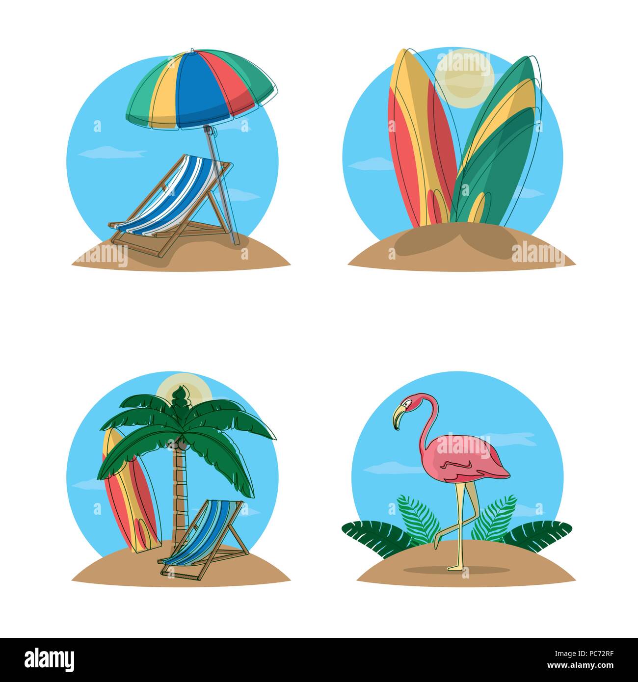 Set of summer icons Stock Vector Image & Art - Alamy