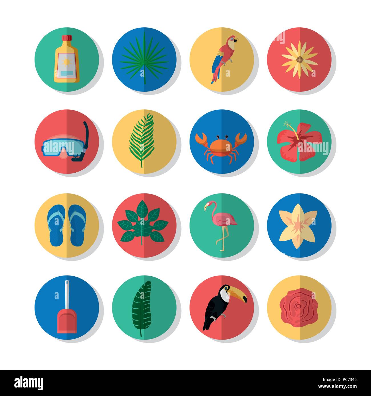 Set of summer icons Stock Vector Image & Art - Alamy