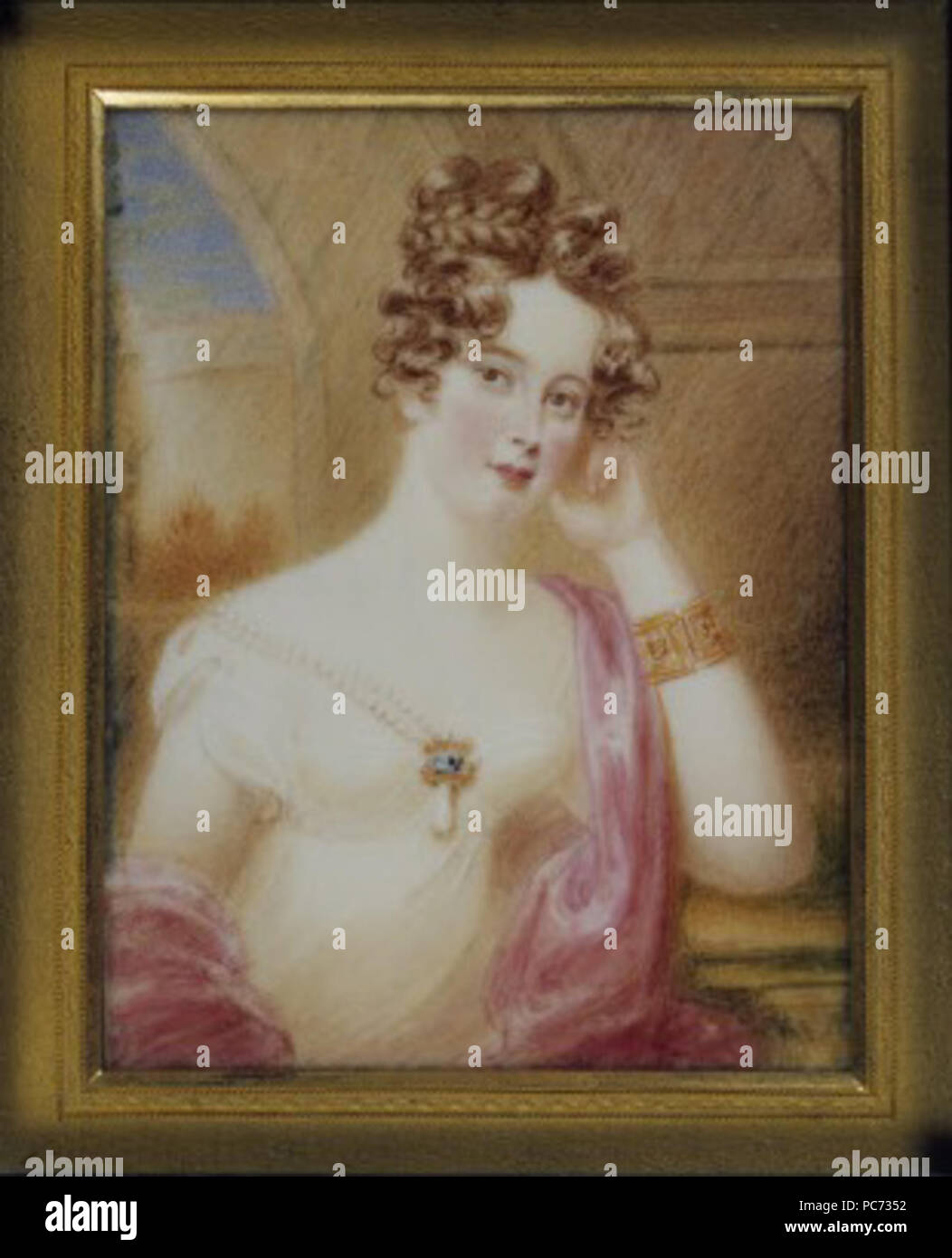 MARY (BLOXSOME), MRS ROBERT BRUCE CHICHESTER (?) portrait miniature by ...