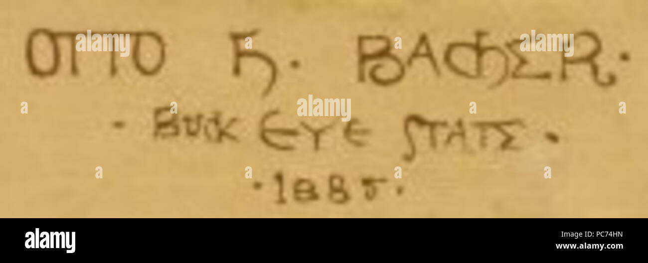 80 Signature of Otto Henry Bacher, 1885 Stock Photo - Alamy
