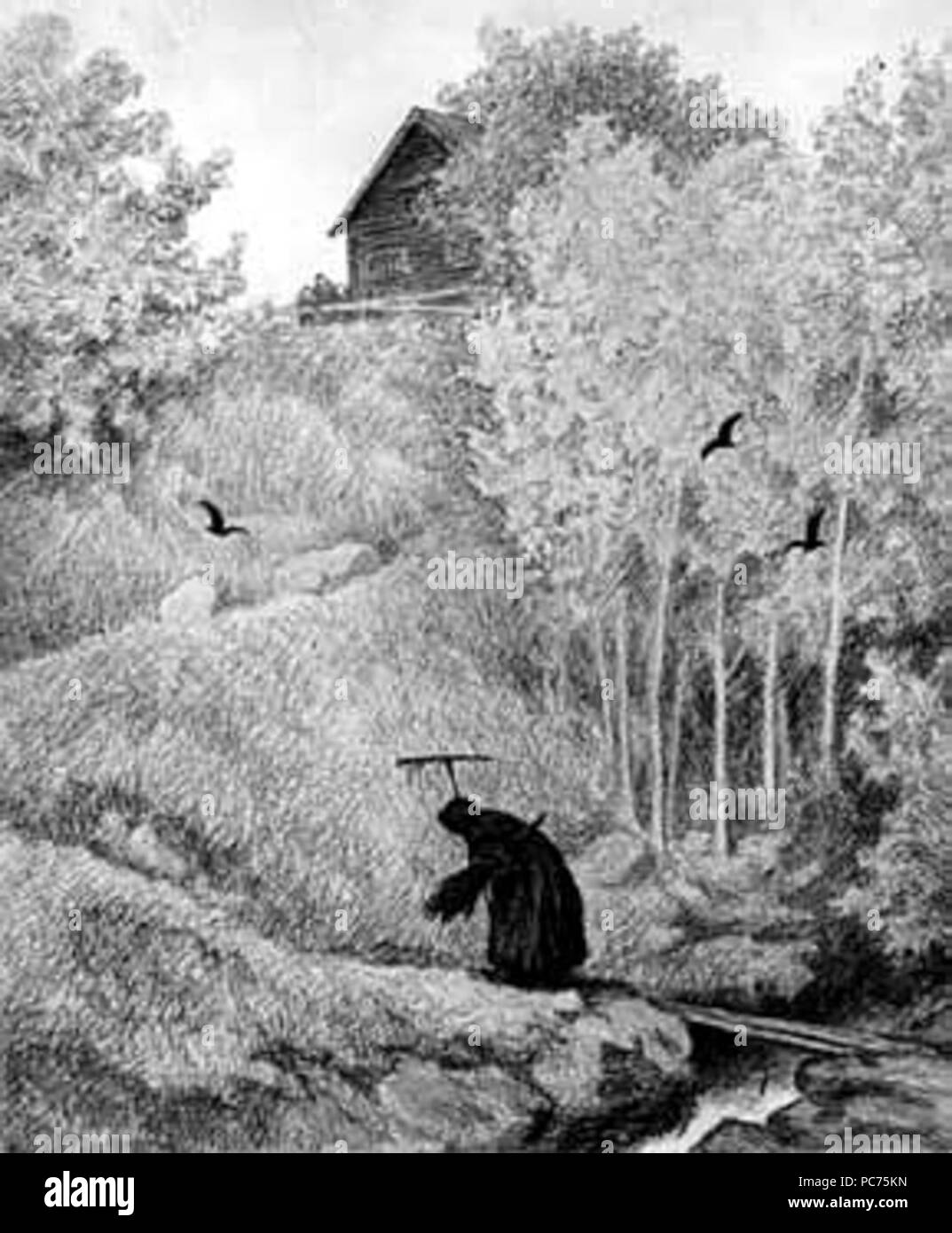 88 Theodor Kittelsen - Mor Der Kommer En Kjerring Stock Photo - Alamy