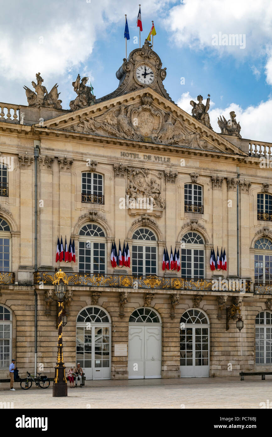 The Hotel de Ville (Town Hall) in Stanislas Place in the historic ...