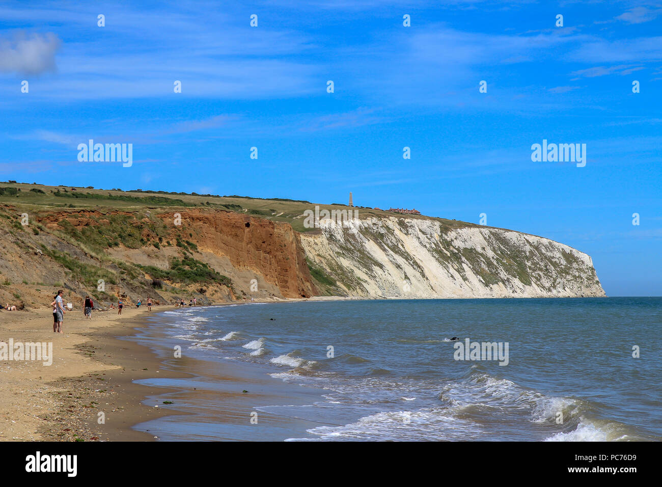 View Along Yaverland Beach Towards Culver Cliff, Isle of Wight, UK ...