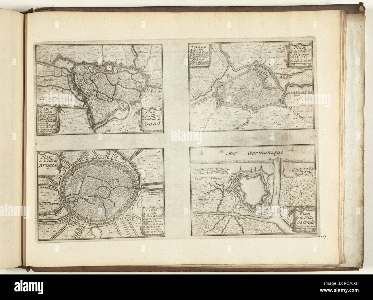 572 Stadsplan, Gent, Brugge, Aalst, Oostende, Pieter Van Der Aa Stock ...