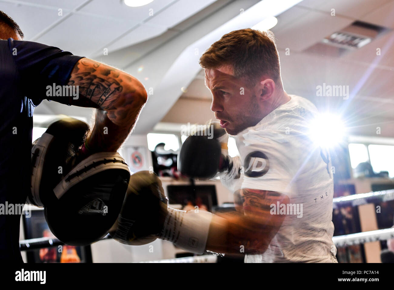 Carl Frampton during the media workout at Hatton Health and Fitness ...