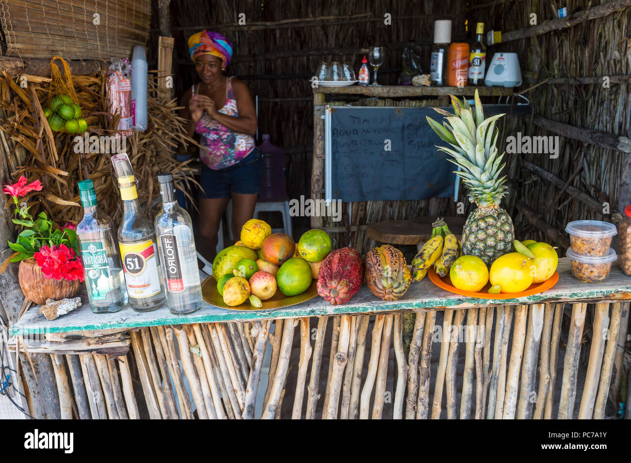 CAIRU, BRAZIL - CIRCA FEBRUARY, 2018: Rustic Brazilian beach shack ...