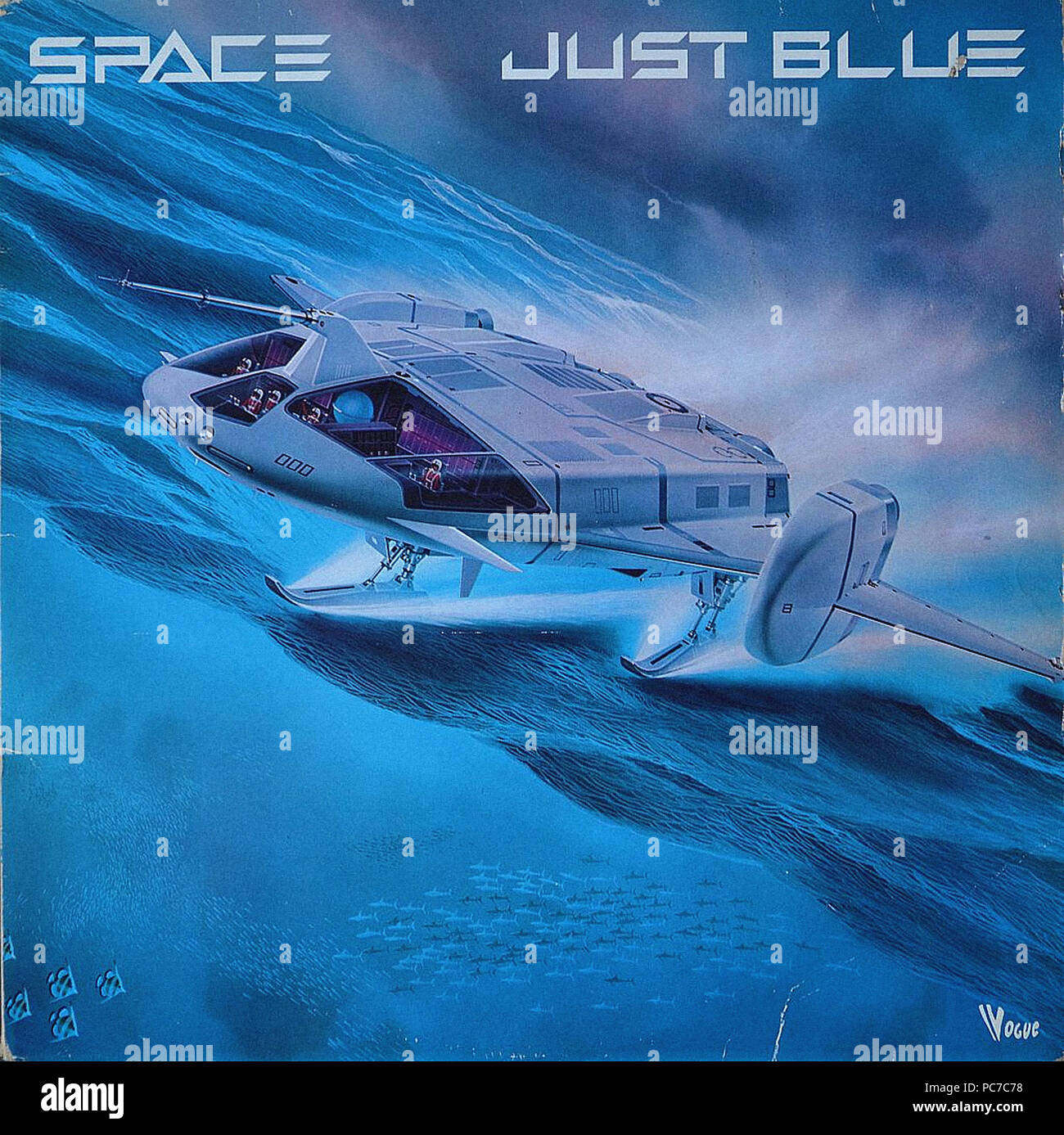 Space - Just Blue - Vintage vinyl album cover Stock Photo - Alamy