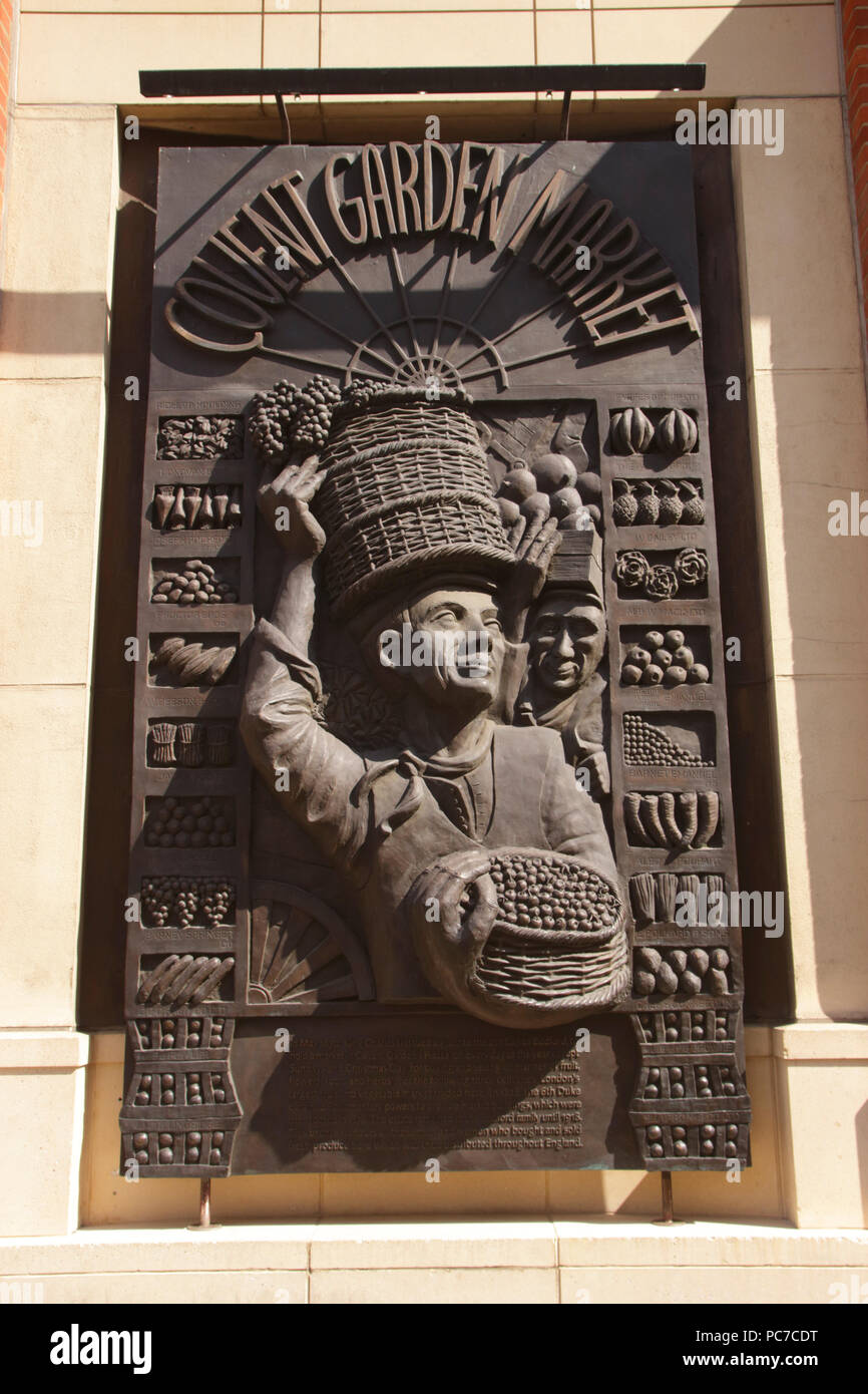 Covent Garden Market bronze relief sculpture London Stock Photo - Alamy