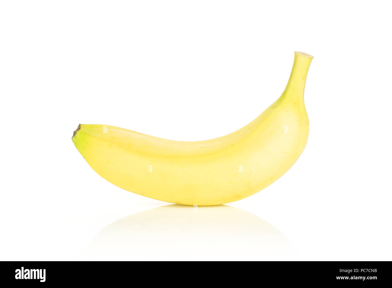 One whole fresh yellow banana isolated on white background Stock Photo ...