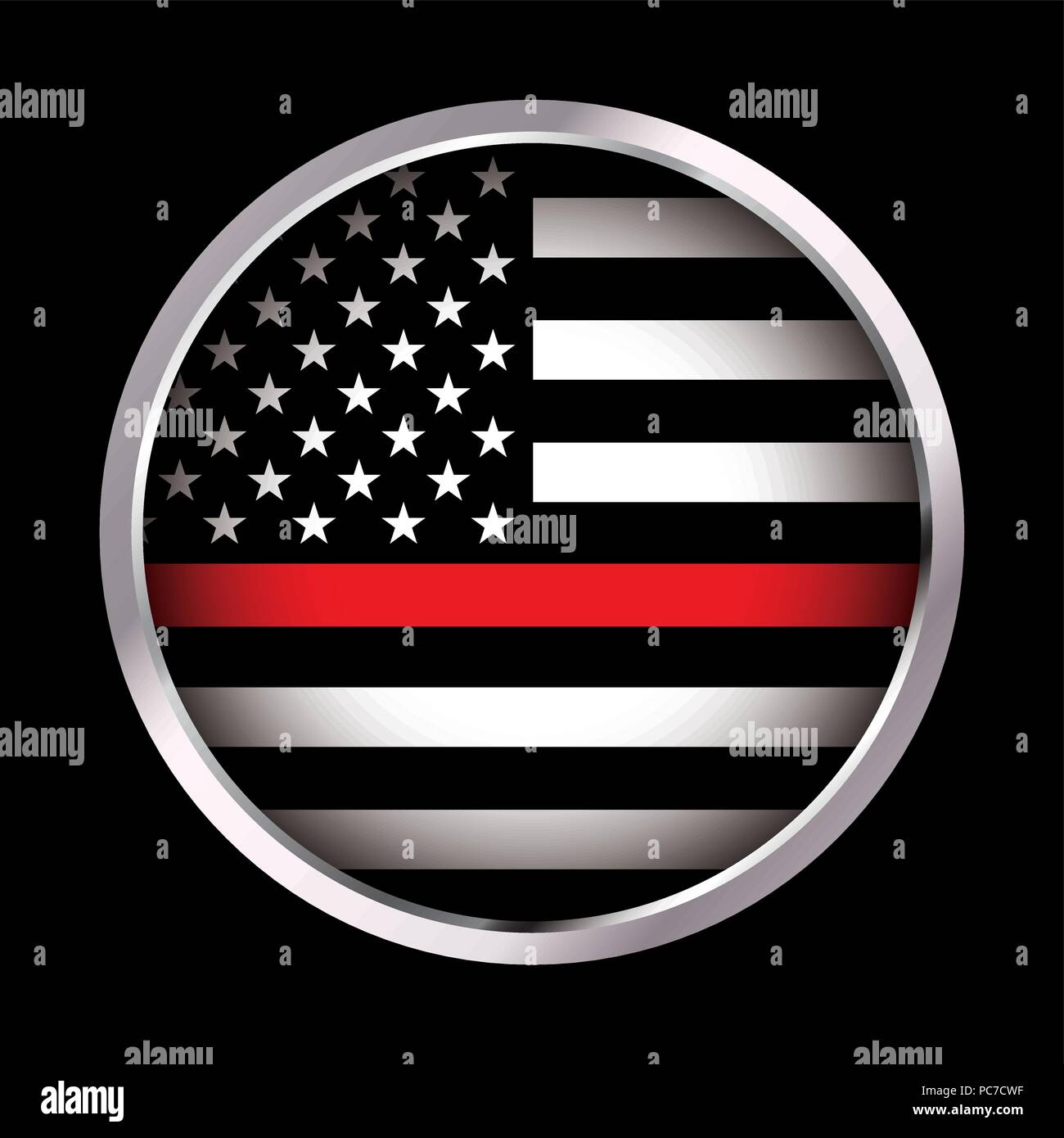 An American flag icon firefighter support flag. Vector EPS 10 available ...