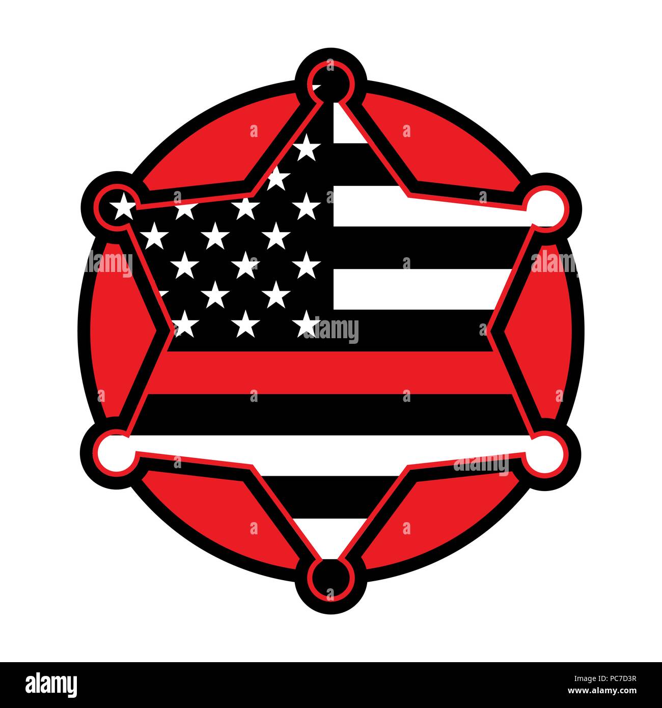 A red firefighter fireman badge emblem illustration. Vector EPS 10 ...